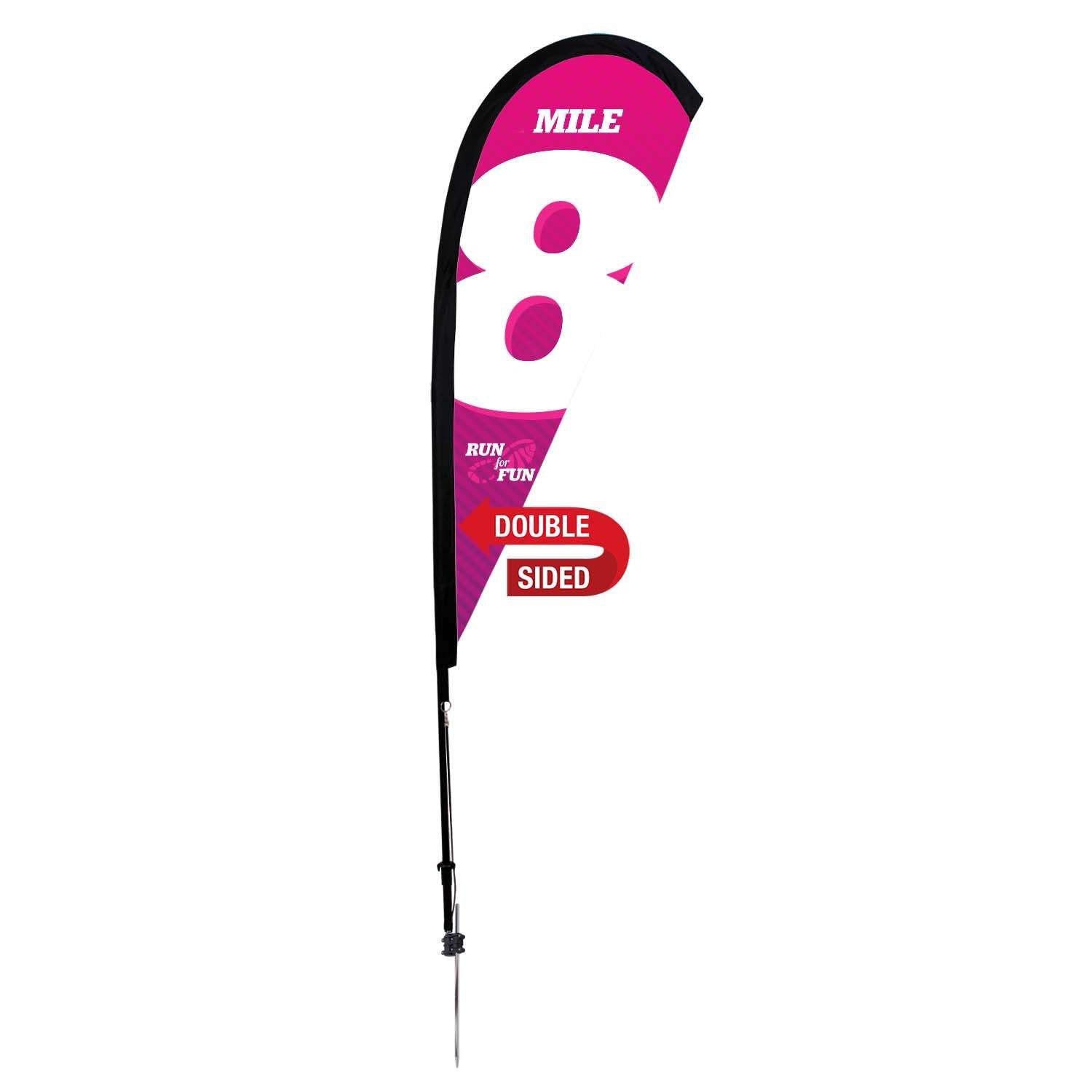 6' Premium Teardrop Sail Sign Kit (Double-Sided with Ground Spike ...