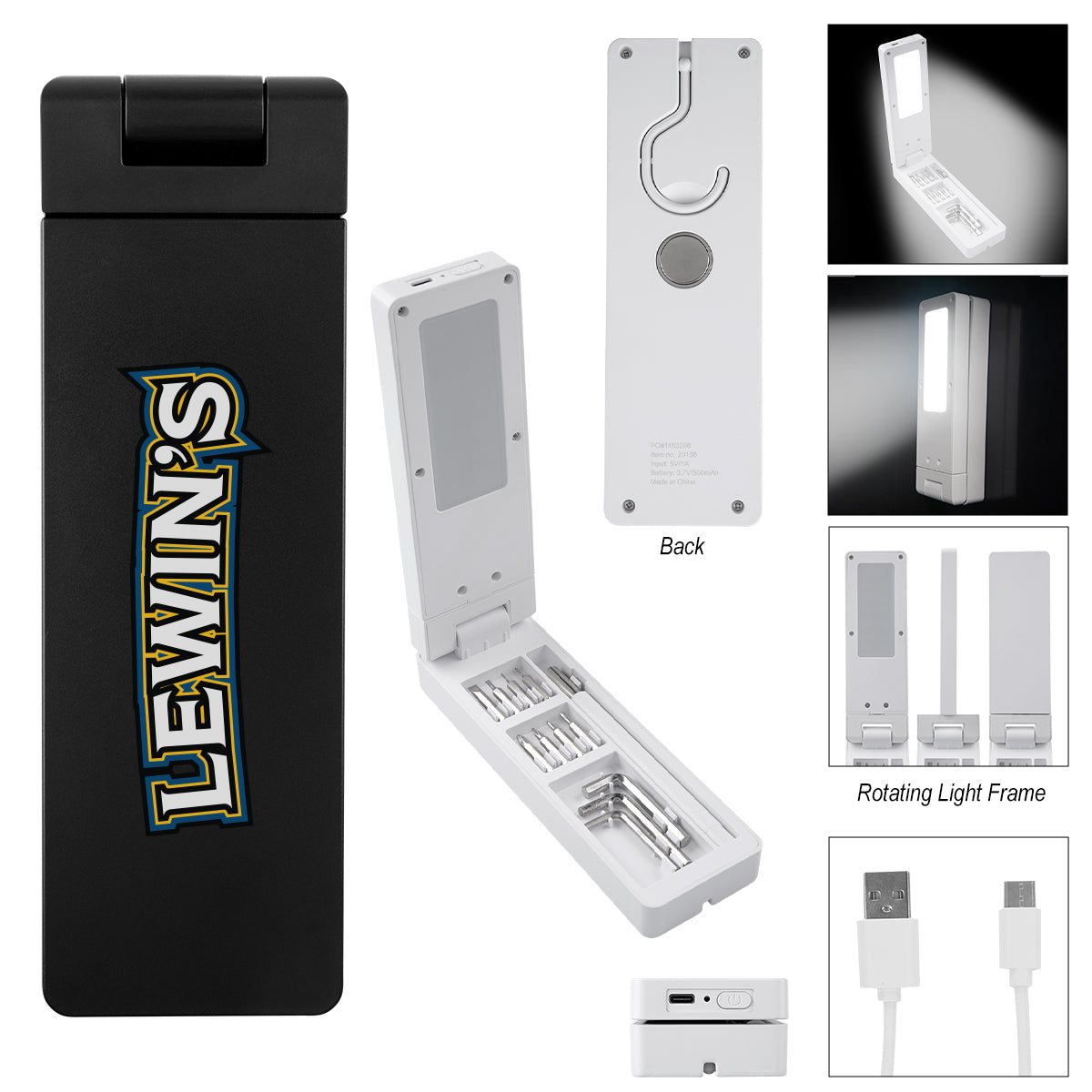 Logan 13-Piece Tool Set With Rechargeable Light – Ink'd Stores